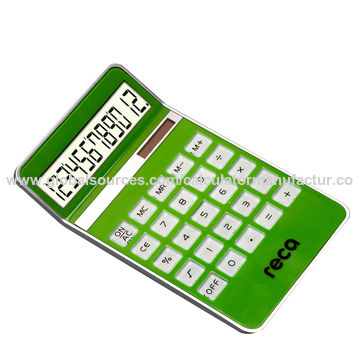 China 10-digit solar dual power plastic big key color calculator on ...