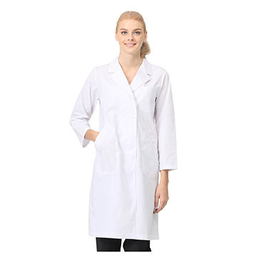 Taiwan Long Sleeve Chemical and Acid Resistant White Lab Coat on Global ...
