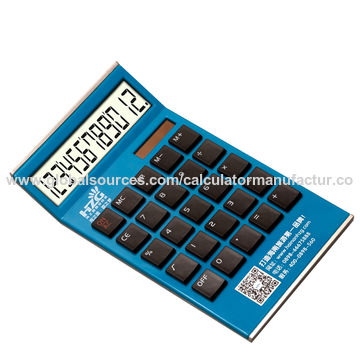 China 10-digit solar dual power plastic big key color calculator on ...