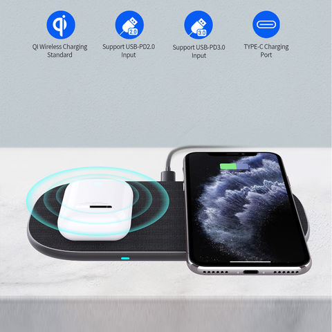 China 2 in 1 dual cell phone wireless charger 15W fast wireless ...