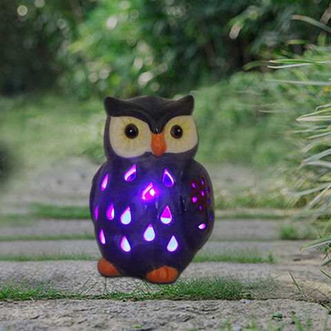 China Solar Animal Owl LED Light Color Changing Garden Decorations are ...