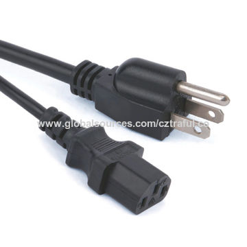 China 3-Pin Round Plug to 3-Pin Flat Jack Power Cord America Type for ...