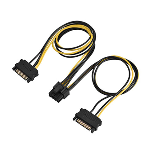 China SATA to PCIE Cable, Dual 15 Pin SATA Male to 8 Pin Female Power ...