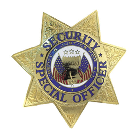 China Police Badge of Security Department, Polished Gold, Hard Enamel,w ...