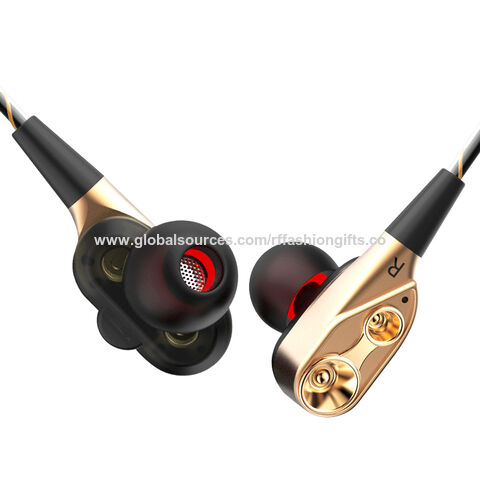 China HiFi Wired Earphone Dual-Dynamic Quad-core Speaker 3.5mm In-ear ...