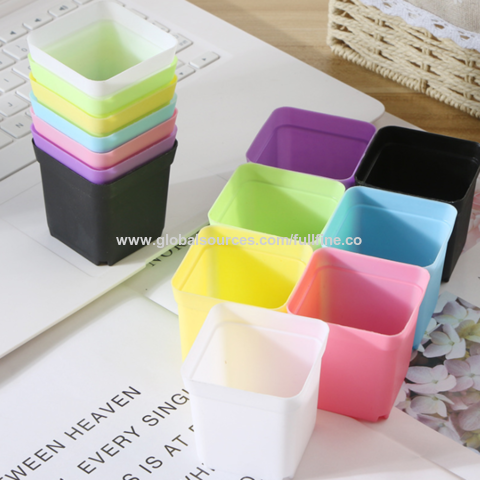 China Cheap Succulent small square pot color succulent pot seedlings ...