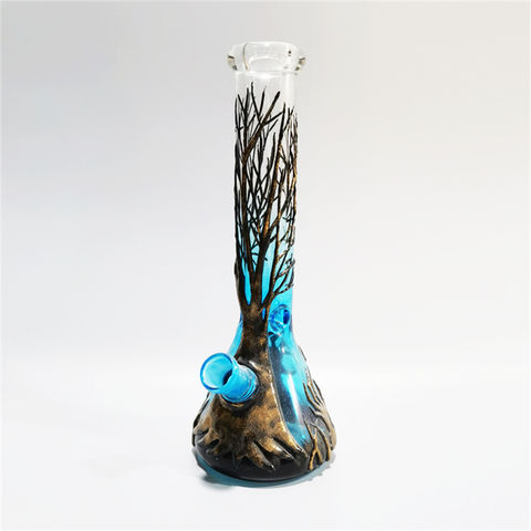 China 3D high quality 14 inch 7 mm hand blown glass smoke gun glass ...