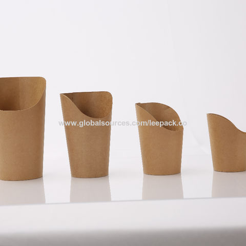China Disposable single wall Kraft custom packing paper french fry cup ...