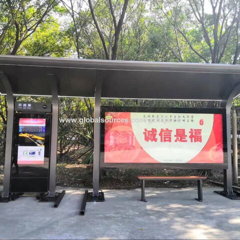 China Smart bus stop with bus schedule stand on Global Sources,bus stop ...