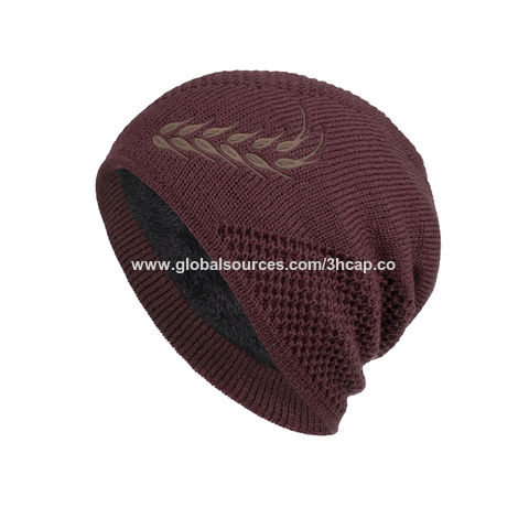 China Winter Beanie Hat Men Plush Windproof Hedging Cap Casual Kintted ...