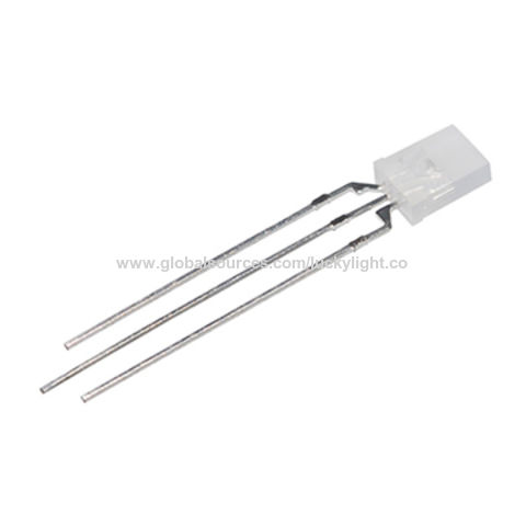 China 2×5mm Rectangular Three Leads with One Common Cathode Type Red ...