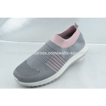 China Women's injection shoes, slip on fly knit upper & PVC injection ...