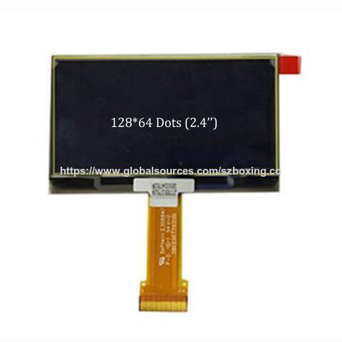 China 2.4 Inch 128*64 Resolution OLED screen with White Color and 70cd ...