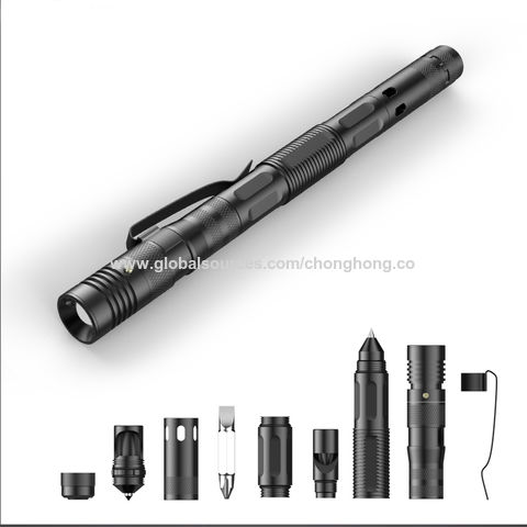 China Military Multifunctional Tactical Pen Defense Pen With Led Light ...