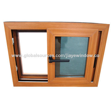 China UPVC/PVC wood color frame cheap house sliding windows for sale on ...