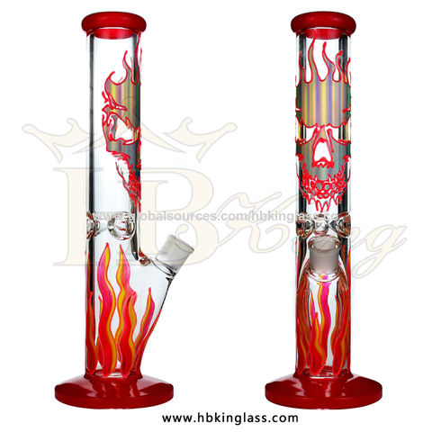 China Glass Bong Straight Smoking Water Pipe Hand Painting Waterpipe ...