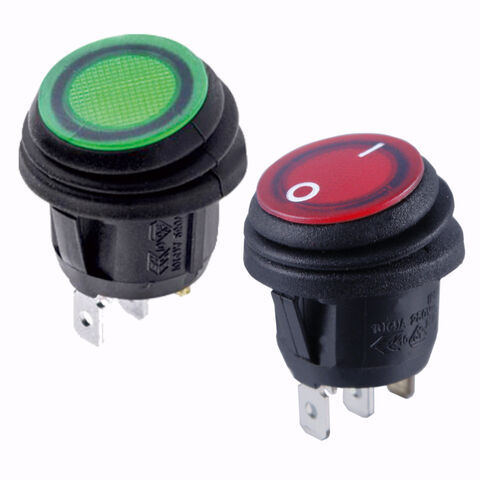 China Honyone IP67 Waterproof Round Rocker Switch, 20mm 2-pin/On/Off ...