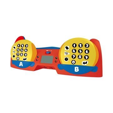 Simple console game for children playing with learning cards, LEDs and ...