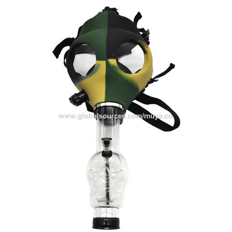 China Camouflage Skull Silicone Gas Mask with Acrylic Bong Smoking ...
