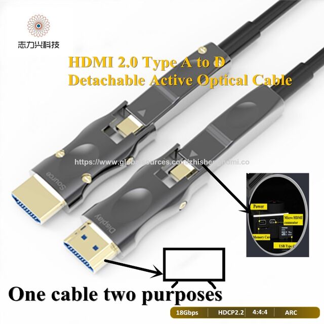China 30M/98ft HDMI A to Micro D converter cable and both side can ...