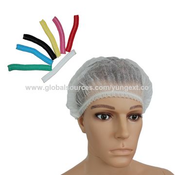 China PP Non woven disposable hair net cap flexible multi colors clip ...