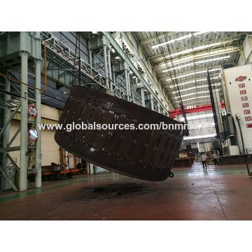 Rotary kiln shell with kiln tyre attachment welding structural parts ...