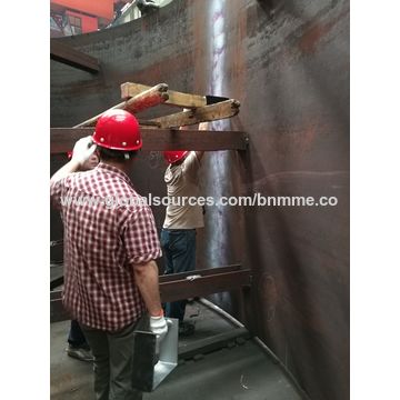 Rotary kiln shell with kiln tyre attachment welding structural parts ...
