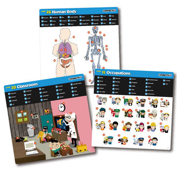 Simple console game for children playing with learning cards, LEDs and ...