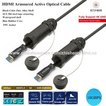 China 100M/328ft VR cable HDMI active optical cable with steel tape ...