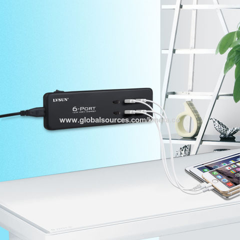 China 120W 6-port USB C Charging Station for charging cart,cabinet,case ...