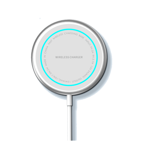 China 15W LED indicated blue white magnetic wireless charger compatible ...