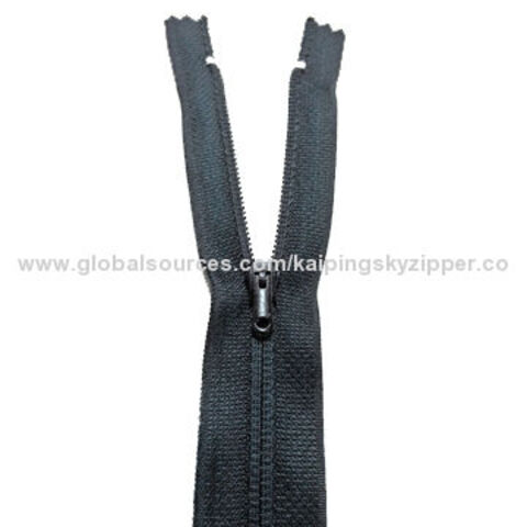 Taiwan No 3 Double Bone Nylon Coil Zipper with Cord, Closed or ...