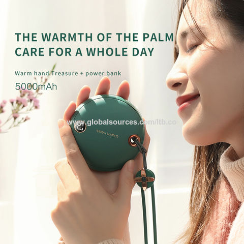 China Fast charging hand warmer power banks heating double side on ...