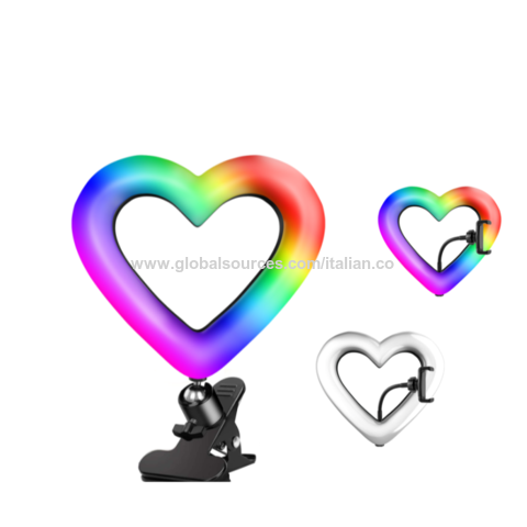 China 6 inch heart- shaped RGB ring light with DeskClamp on Global ...