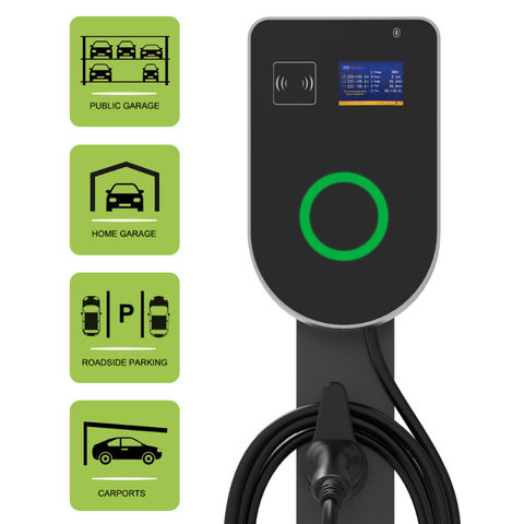 China Auto Wall box Piles wallbox mounted LCD Display LED indicator EV ...