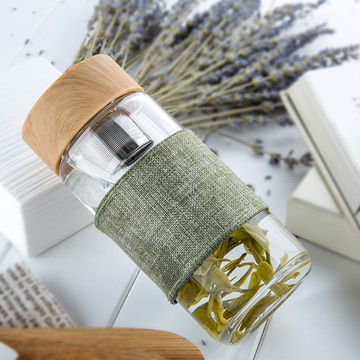 China Glass Water Bottles with Stainless Steel Filter Tea Infuser ...