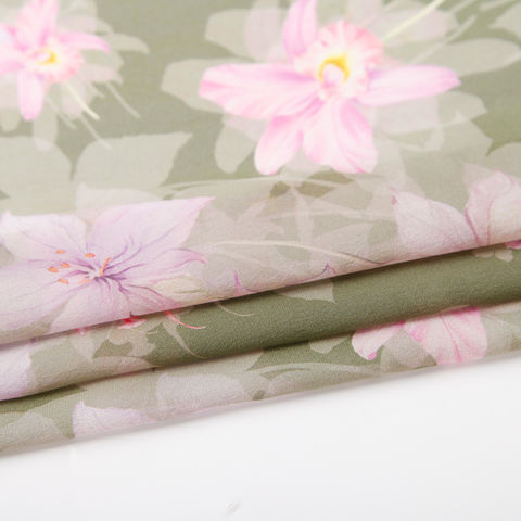 China Third dimension style printing 100% Silk CDC crepe fabric for ...