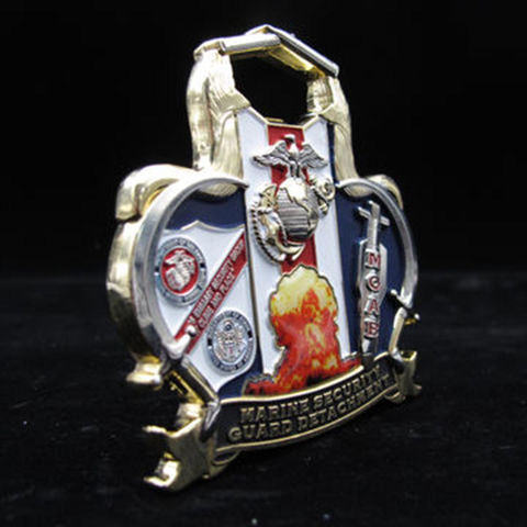 China Challenge coins, zinc alloy die casting, soft enamel with epoxy ...