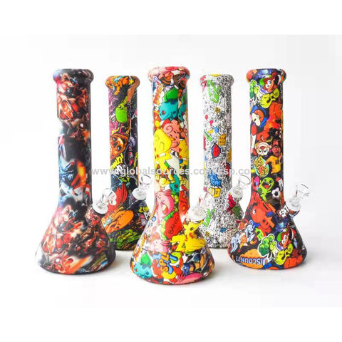 China Silicone bong smoking pipe custom pipe glass hookah with various ...