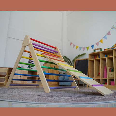 China Pikler triangle climber with ramp little climber pikler triangle ...