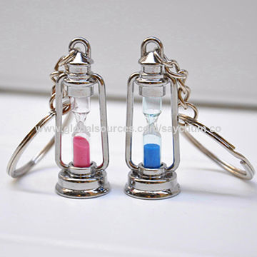 China Hourglass keychain metal hourglass keyrings best gifts on Global ...