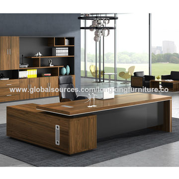 Luxury CEO manager table design melamine wooden executive modern office ...
