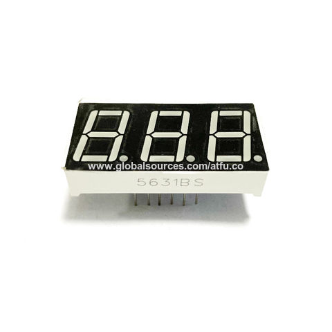 China 3 digital 7 segment led display 0.56inch 37.6mm*19mm red color ...