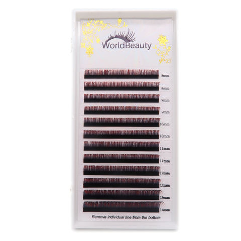 China Two tone color premium silk lashes ombre color eyelash extensions ...