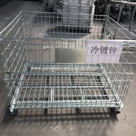 China Foldable and stackable wire mesh pallet box wire mesh containers ...