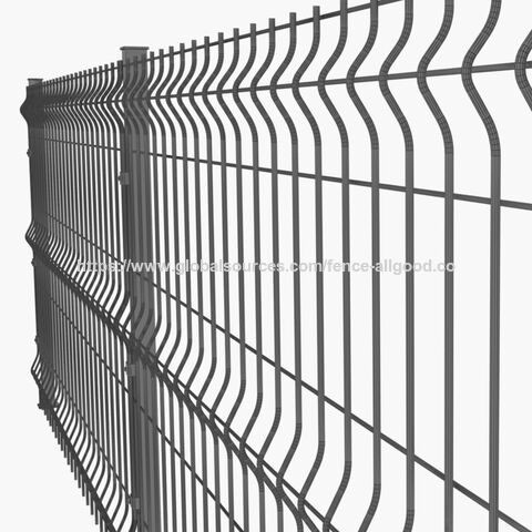 China 3d V bend mesh fence powder coated grid panel fence on Global ...