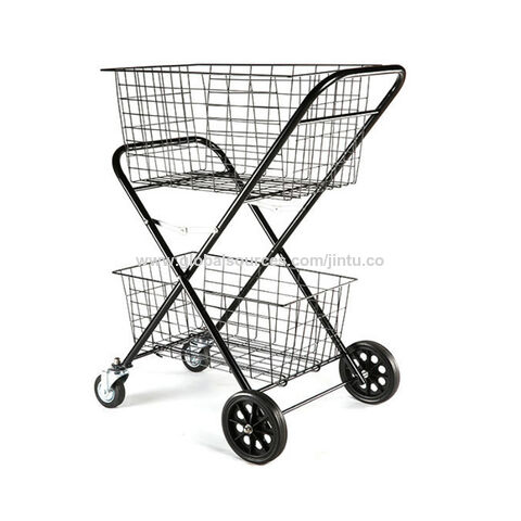 China Heavy dury folding tennis ball storage trolley cart with two ...