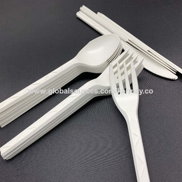 China Single use plastic cutlery biodegradable dinnerware Knife Fork ...