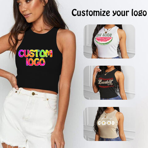 China Tank Top Crop Women Fashion Bodycon Tight Ribbed Tank Top on ...