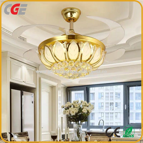 China Living Room gold color ceiling fan light on Global Sources ...